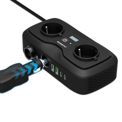 China Car Power Inverter 200W, 12V to 220V/240V AC Converter, Dual AC Outlets and Dual USB Ports for Car Charging for sale