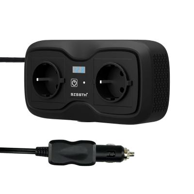 China 200W Pure Sine Wave Car Power Inverter | 12V DC to 220V AC with Dual USB & Dual Cigarette Sockets for sale