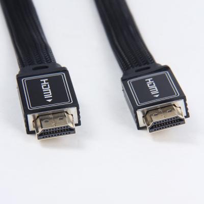 China Flat HDMI cable with Various Kinds of Nylon Braid Shielding black color for sale