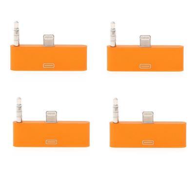 China colorful 30pin to 8 Pin AUDIO ADAPTERS converter for iPhone 5 5s 5c Itouch Nano 7 Orange for sale