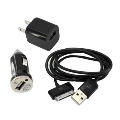 China USB AC Wall Charger and Car Charger+Data Cable for Apple iPod Touch or iPhone4 4S 4G Black for sale
