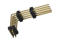 China Black 8 Pin Header Connector 1.27mm Two Row Right Angle Type Three Plastic for sale