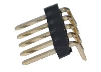 China 5 Pin Header Connector 2.54mm Single Row Black Right Angle Pcb Header for sale