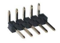 China 5 Pin Header Connector 2.54mm Single Row Black Right Angle Pcb Header for sale
