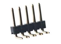 China 5 Pin Header Connector 2.54mm Single Row Black Right Angle Pcb Header for sale