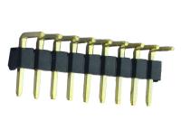 China 5 Pin Header Connector 2.54mm Single Row Black Right Angle Pcb Header for sale