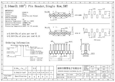 China PA6T SMT Pin Header Connector gelijkstroom 500V door Gat UL 94V-0 Te koop