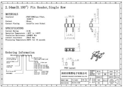 中国 PA6T横のPinヘッダーのコネクター二重3P耐火性SGS 3A DC500V 販売のため