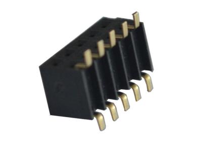 Cina Singola intestazione della femmina di Pin di fila 5 del supporto di Pin dell'intestazione del passo di superficie del nero 2.0mm in vendita