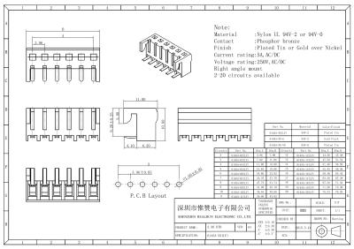 Cina Bordo ad angolo retto dell'alto connettore di affidabilità BTB per imbarcarsi sull'UL 94V 0 del connettore in vendita