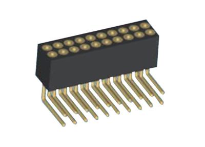 中国 1.27mmの二重列女性ヘッダー直角PCB板コネクター20 ピン 販売のため