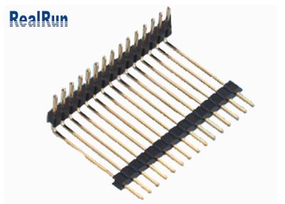 中国 直角UL94V-0 1.27mmの単一の列ヘッダーのコネクターPA6T 販売のため
