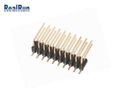 Cina Strato doppio SMD Pin Header Right Angle Brass PA6T PBT di DC500V in vendita