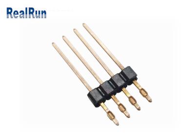 Cina Connettore maschio dell'intestazione PBT LCP di stampa di PA6T di misura della IMMERSIONE diritta d'ottone del PWB Pin Header 2.54mm in vendita