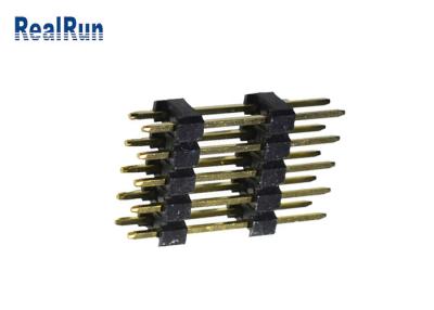 中国 0.75A PBT PinヘッダーのConnecto UL94V-0の真鍮の二重列2.54mm SGS 販売のため