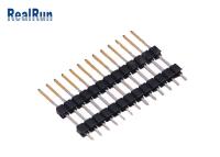 China PCB 2.54 Pin Header Dual Plastic Dip Type 13 Position Single Row Gold Plated for sale