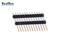 China PCB 2.54 Pin Header Dual Plastic Dip Type 13 Position Single Row Gold Plated for sale