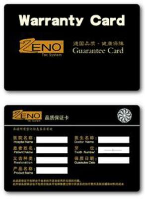 China Plastic Warranty Card / PVC material Guarantee Card / Service Card en venta