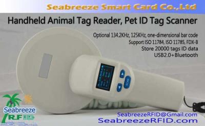 China 134.2KHz+125KHz se doblan el lector de etiqueta animal del PDA de baja fricción, ISO11784, ISO11785, FDX-B, USB, puerto de Bluetooth en venta