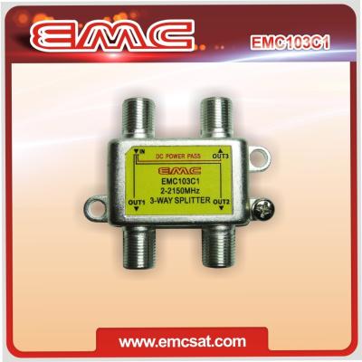 China TV signal 3 way splitter Zinc die cast housing  good quality  strong resistance to high and low temperature properties. for sale