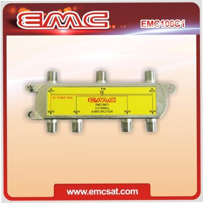 China TV signal 6 way splitter Zinc die cast housing  good quality  strong resistance to high and low temperature properties. for sale
