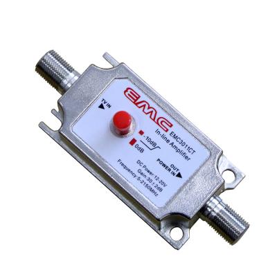 China slope adjustment function 5-2150MHz satellite in-line Zinc die cast housing amplifier for sale