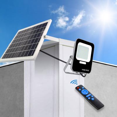 China 100w 150w 200w LED Solar Powered Flood Lights Warehouse Ground Mounted Remote Controlled for sale