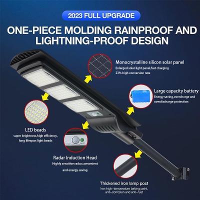 중국 IP65 야외 고전력 모두 1개 LED 태양광 거리등 알루미늄 내구성 폴 IK10 태양광 패널 보호 판매용