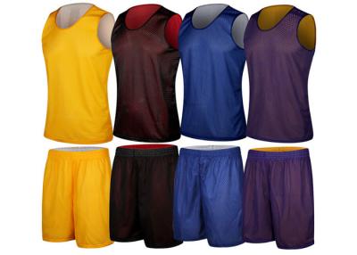 China Men Reversible Blank Basketball Training Jerseys Yellow Purple Uniform for sale