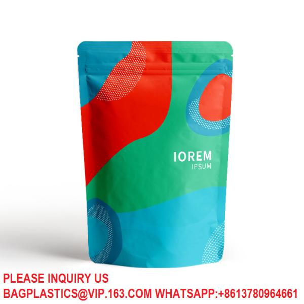 Quality Custom Printed Matte Resealable Ziplock Pla Packaging Stand Up Pouch Edible for sale
