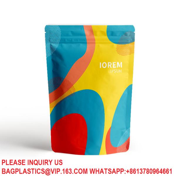 Quality Custom Printed Matte Resealable Ziplock Pla Packaging Stand Up Pouch Edible for sale