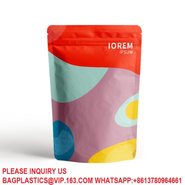 Quality Custom Printed Matte Resealable Ziplock Pla Packaging Stand Up Pouch Edible for sale