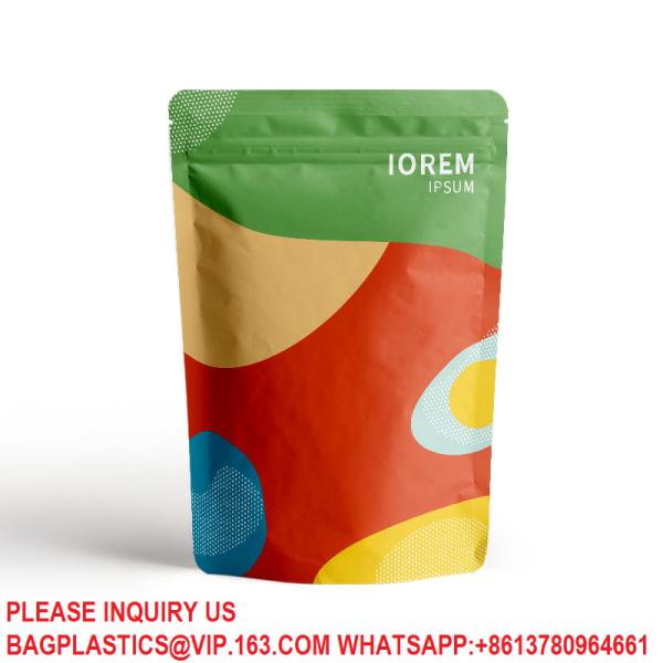Quality Custom Printed Matte Resealable Ziplock Pla Packaging Stand Up Pouch Edible for sale
