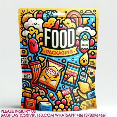 Китай Resealable Zip Stand-Up Pouch Candy Snack Cookie Bag Plastic Packaging Aluminum Foil Bag продается