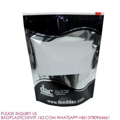Slider Bags Zip Lock Mylar Stand Up Pet Food Bags With Slider Zip For Treat Cat Dog Food