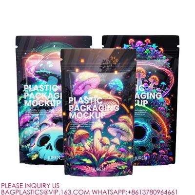 Китай Smell Proof Child Resistant Aluminum Foil Dried Mushrooms Flower Mylar Bags With Window продается