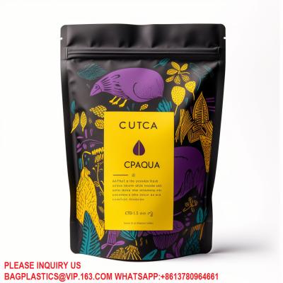 Китай Biodegradable Matte Stand Up Mylar Bag Tea Coffee Packaging Pouches With Window Zipper продается