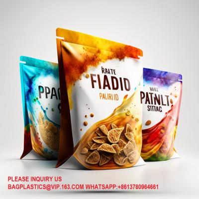 Китай Resealable Laser Film Stand Up Pouch Seal Zipper Pla Flat Bottom Package Protein Powder продается
