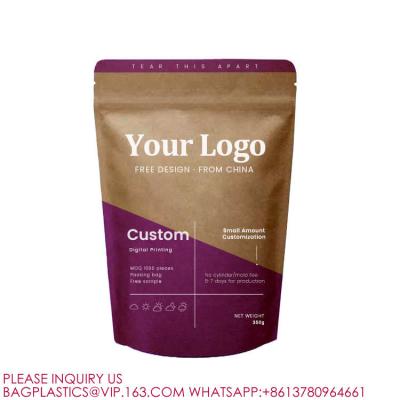 China Biodegradable PLA Compost Packing Zip Stand Up Pouch Ziplock Food Custom Packaging Bag for sale