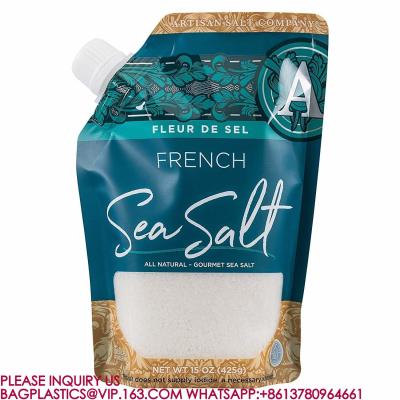 China Reusable Clear Flask Bags Power Spice Sea Salt Packaging Cruise Sneak Drink Spout Pouch for sale