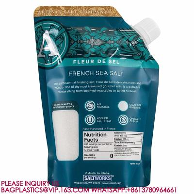 China Reusable Clear Flask Bags Power Spice Sea Salt Packaging Cruise Sneak Drink Spout Pouch for sale