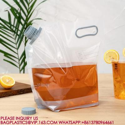 中国 Beer Spout Pouch With Handle Storage Bag With Spout Large Capacity Liquid Doypack Bag 販売のため