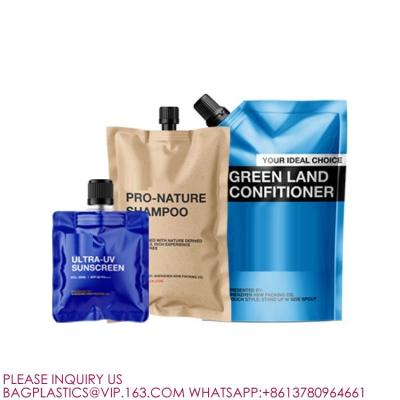 中国 Custom Print Recyclable Refillable Mylar Standup Spout Pouch Bags Shampoo Cosmetics Pack 販売のため