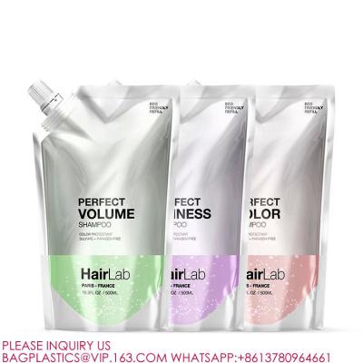中国 Custom Print Recyclable Refillable Mylar Standup Spout Pouch Bags Shampoo Cosmetics Pack 販売のため