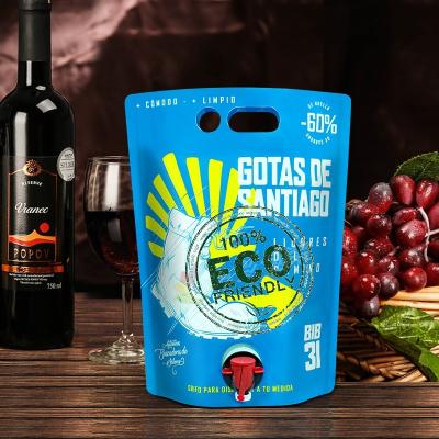 中国 Customised Reusable Aluminum Foil Bag In Box Red Wine Valve Spouted Bags In Box Package 販売のため
