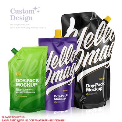 China Spices Seasoning Packaging Bag Custom Spouted Stand Up Pouch Food Bags For Seasoning for sale