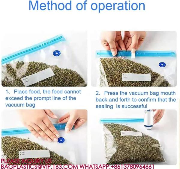 Quality Reusable Bio Vacuum Sealer Bags, Food Storage Bags, Vacuum Zipper Bags Food for sale