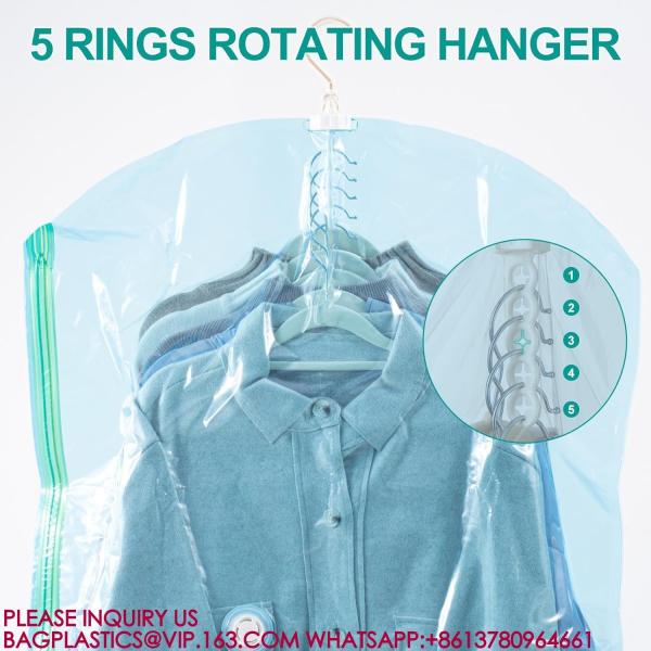 Quality Hanging Vacuum Storage Bags, Vacuum Sealed Bags Clothing Coats Jackets Space for sale