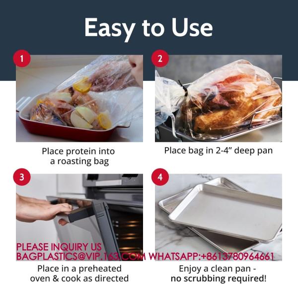 Quality Roasting Bag Cooking Bags Oven Turkey Cooking Bag With Ties Keep Moist Durable for sale