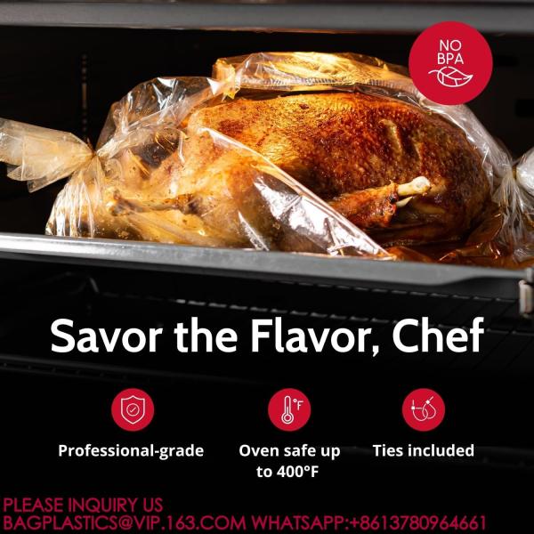 Quality Roasting Bag Cooking Bags Oven Turkey Cooking Bag With Ties Keep Moist Durable for sale